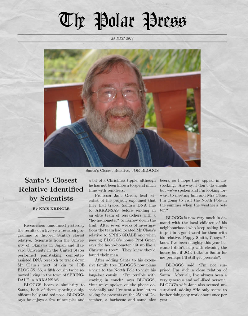 Funny Christmas Newspaper Generator Funny Christmas Newspaper Generator