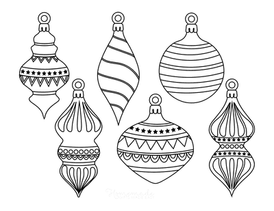 Printable Christmas Ornaments Coloring Pages and Templates