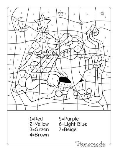 Free Christmas Color by Number Printables
