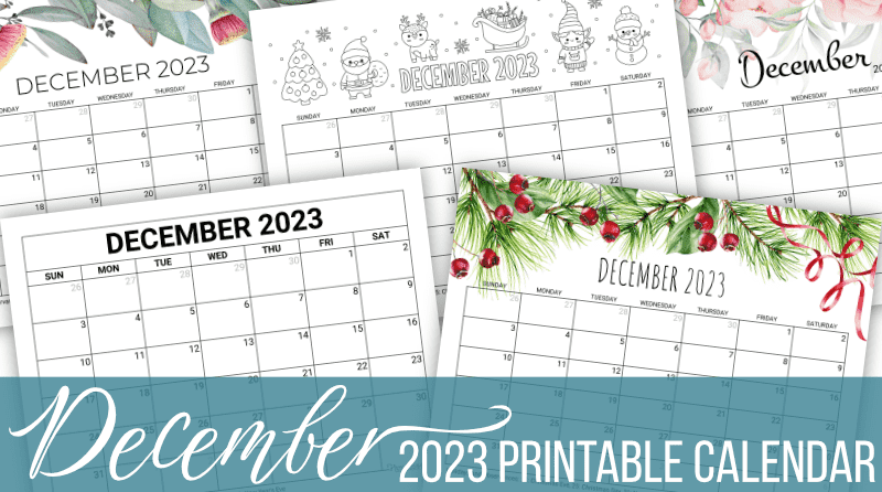 December 2023 Calendar | Free Printable with Holidays