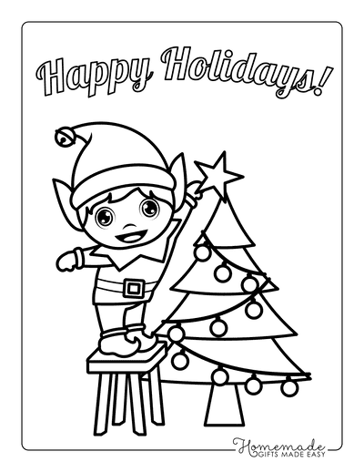 Elf Coloring Pages for Kids to Color | Free Printables