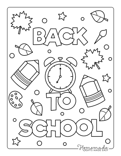Back To School Coloring Pages For Kids Free Printables