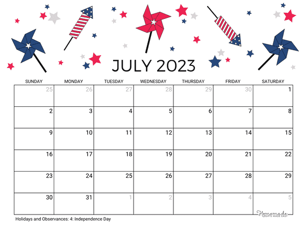 July 2023 2024 Calendar Free Printable With Holidays July 2023 2024 Calendar Free Printable With Holidays