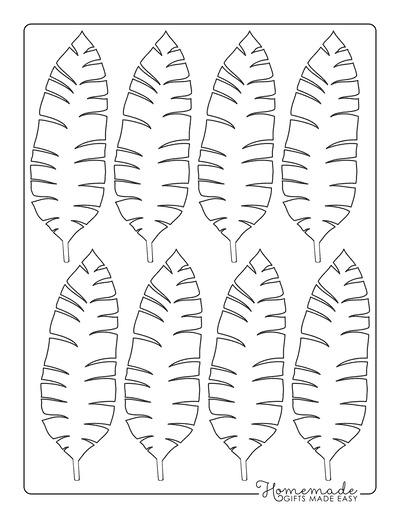 Tropical Rainforest Leaves Template