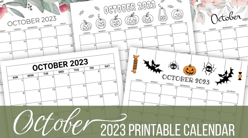 October 2023 Calendar | Free Printable with Holidays