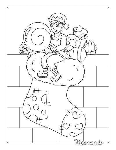 Christmas Stocking Coloring Pages & Printable Stocking Templates