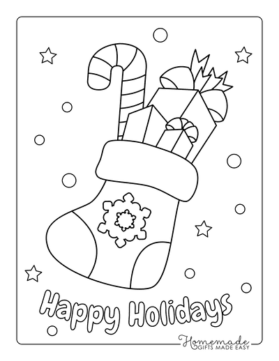 Christmas Stocking Coloring Pages & Printable Stocking Templates