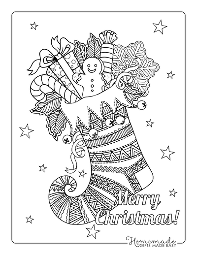 Christmas Stocking Coloring Pages & Printable Stocking Templates