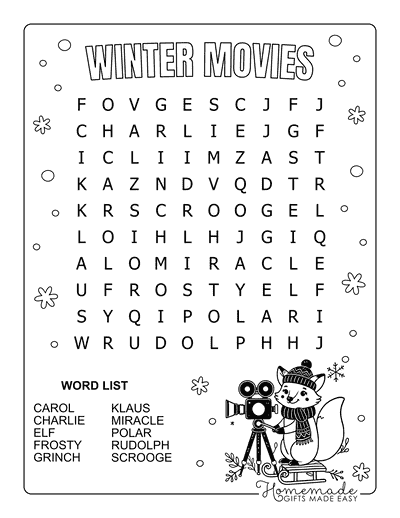 18 Best Free Printable Winter Word Search Puzzles for Kids