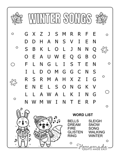 18 Best Free Printable Winter Word Search Puzzles for Kids