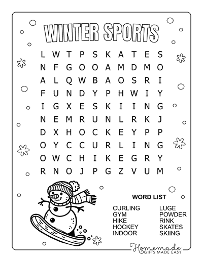 18 Best Free Printable Winter Word Search Puzzles for Kids