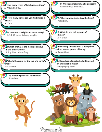 108 Animal Trivia Questions for Kids and Adults (with answers)