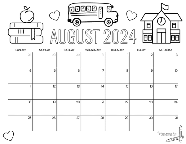 August Calendar | Free Printable Calendars and Templates