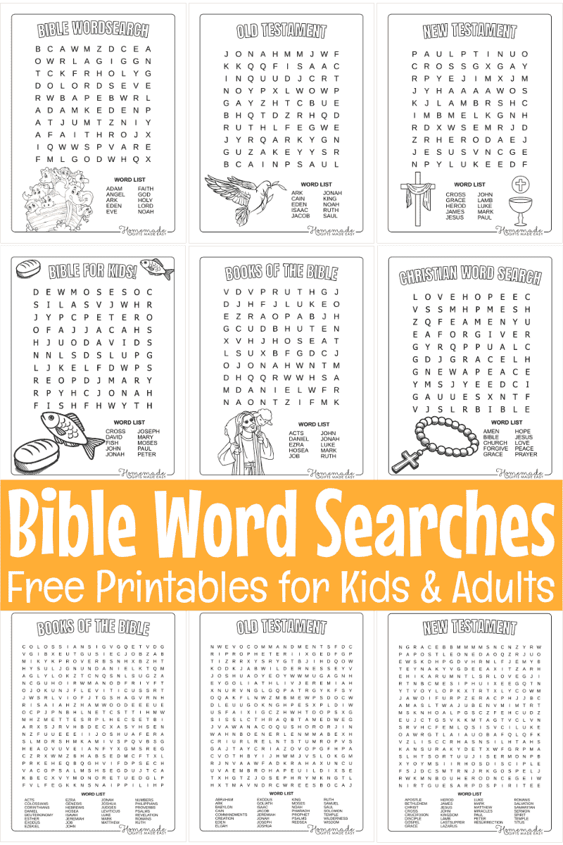 Free Bible Word Search Puzzles (PDF Printables)