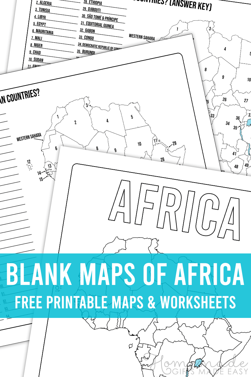 Free Printable Blank Map of Africa