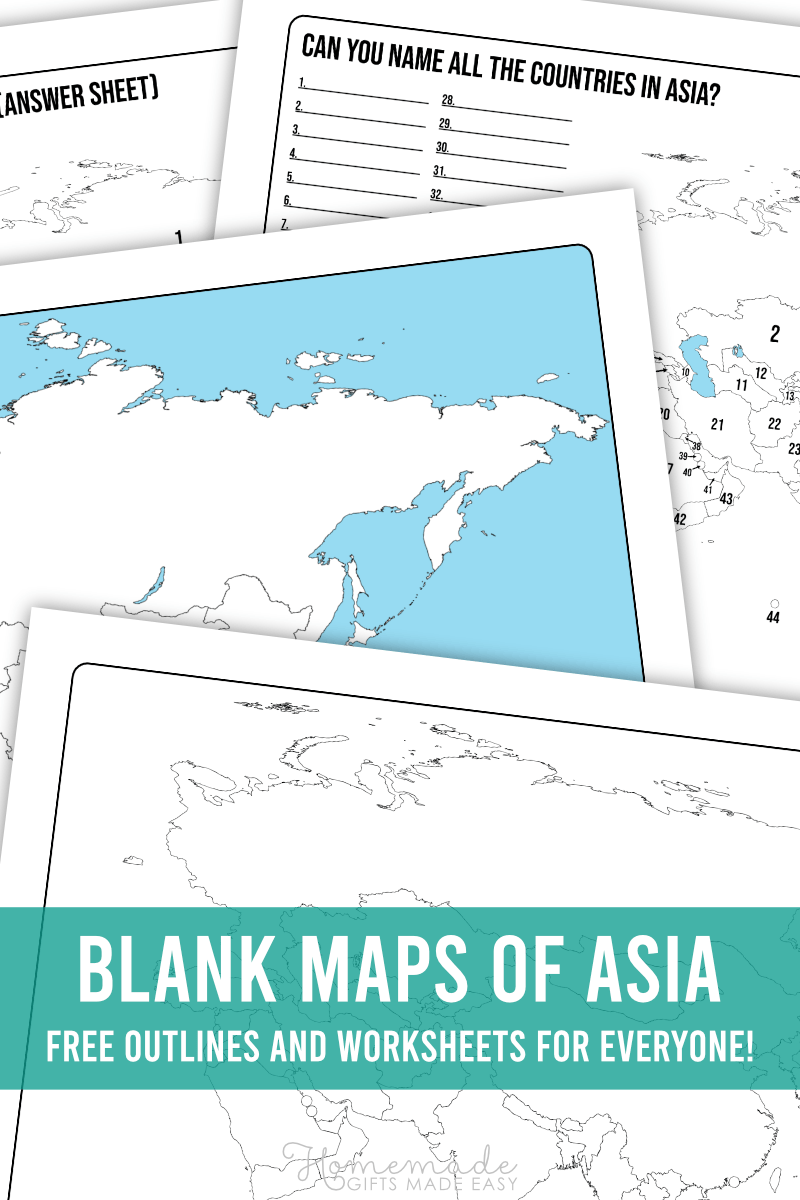 Free Printable Blank Map of Asia
