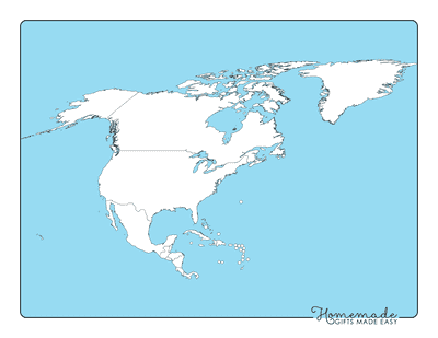 Free Printable Blank Map of North America