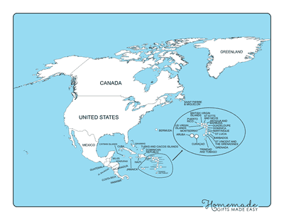 Free Printable Blank Map of North America