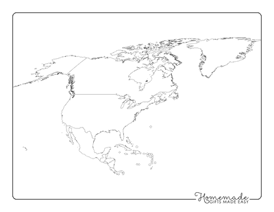 Free Printable Blank Map of North America