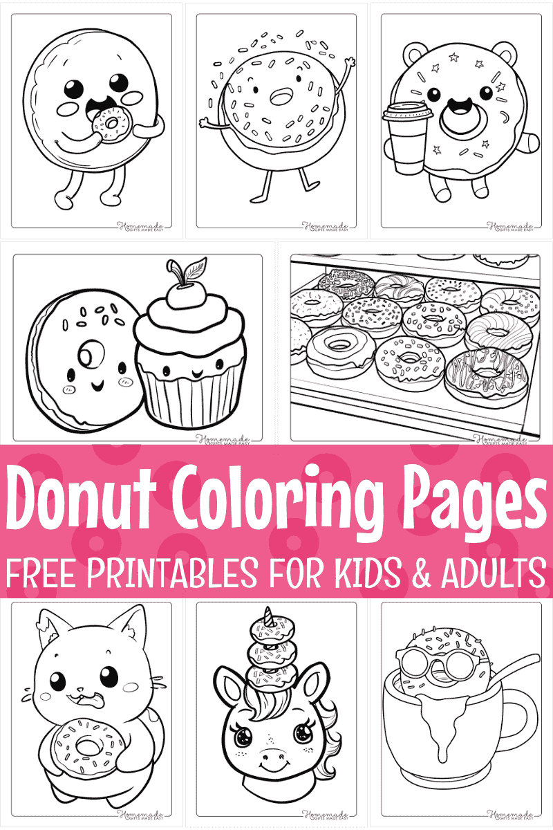 Free Donut Coloring Pages for Kids & Adults