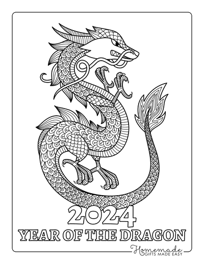 Free Dragon Coloring Pages for Kids & Adults