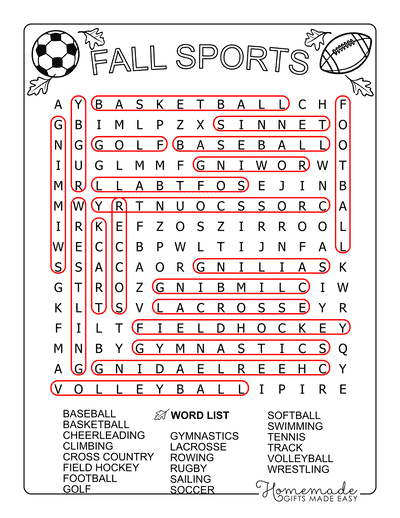 Free Printable Fall Word Search Puzzles for Kids