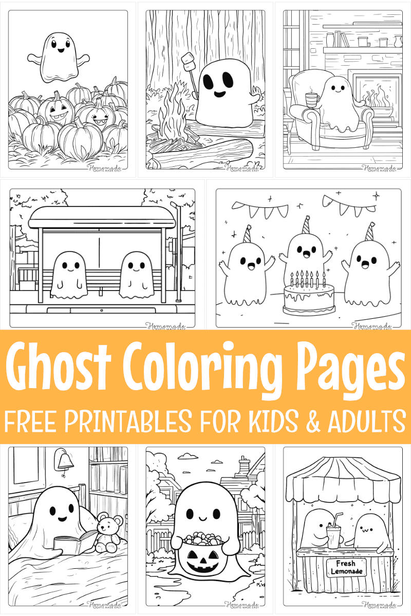 30 Free Ghost Coloring Pages for Kids (PDF Printables)