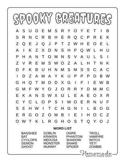 Best Free Printable Halloween Word Search Puzzles for Kids
