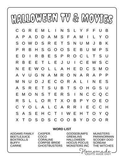 Best Free Printable Halloween Word Search Puzzles for Kids