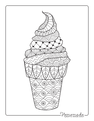 Ice Cream Coloring Pages for Kids & Adults