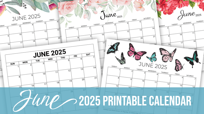 June 2025 Calendar Printable with Holidays