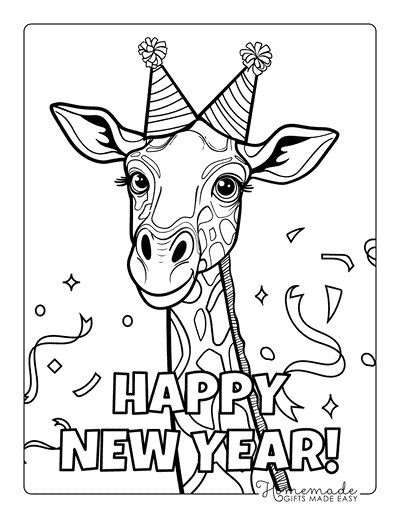 Free Printable New Year Coloring Pages for 2025