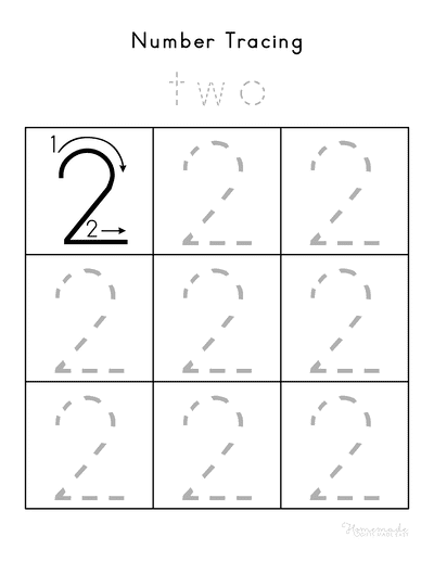 Free Printable Number Tracing Worksheets