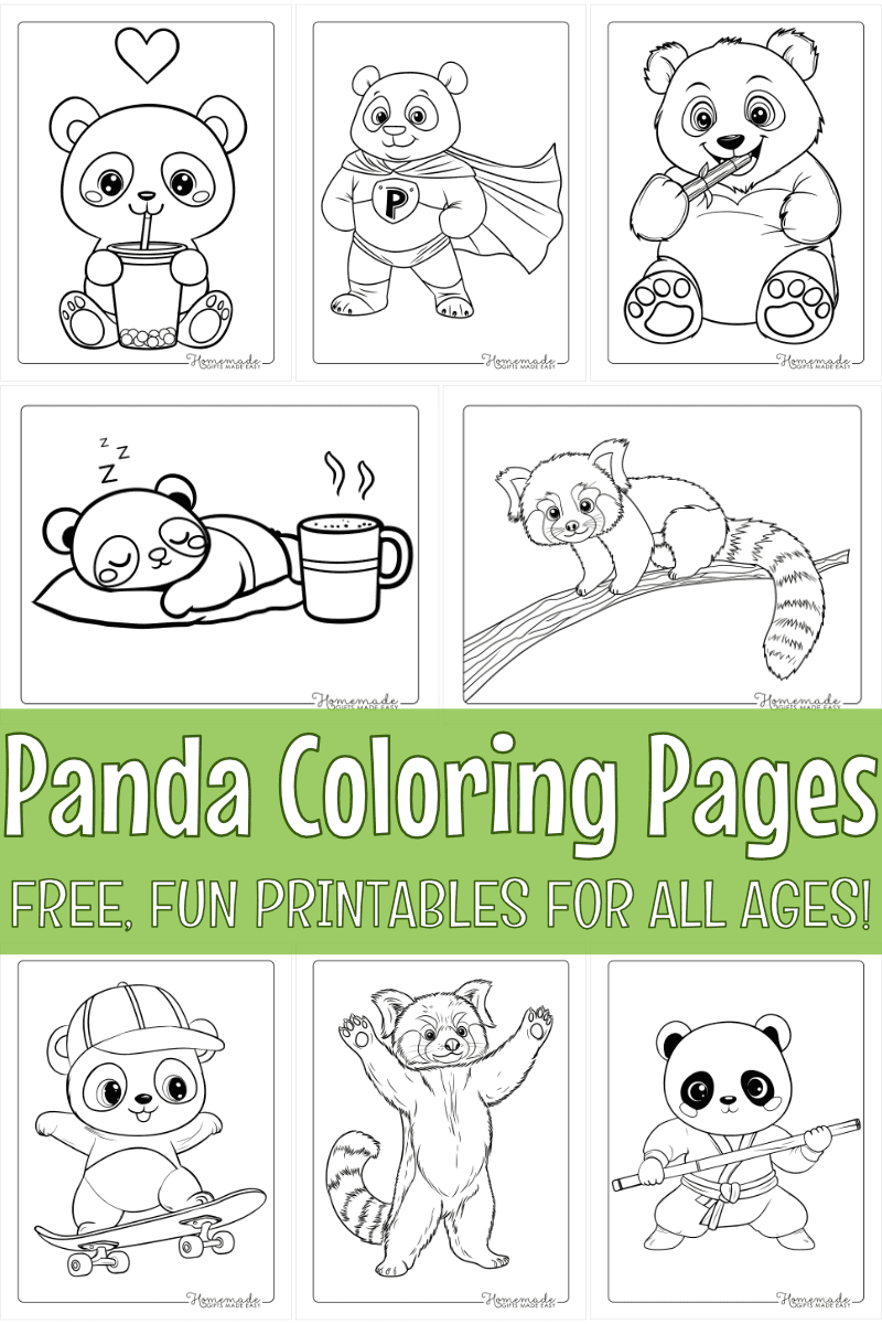 Free Printable Panda Coloring Pages for Kids