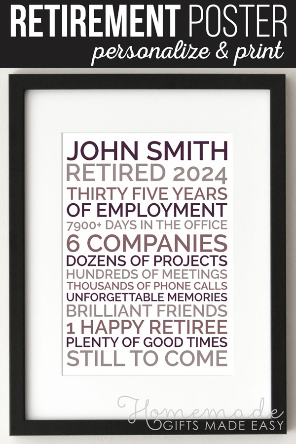 Personalized Poster Retirement Gift