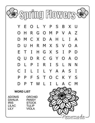 Best Free Printable Spring Word Search Puzzles for Kids