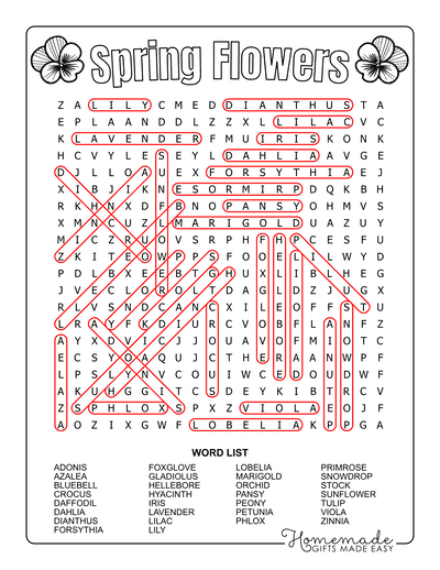 Best Free Printable Spring Word Search Puzzles for Kids