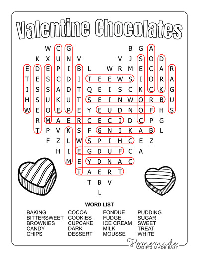 Free Printable Valentine's Day Word Search Puzzles