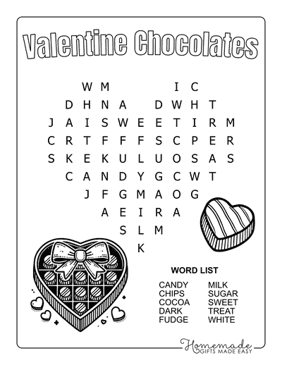 Free Printable Valentine's Day Word Search Puzzles