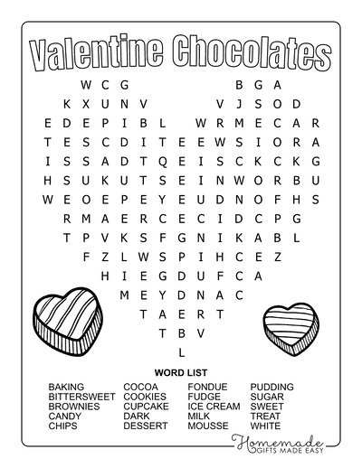Free Printable Valentine's Day Word Search Puzzles