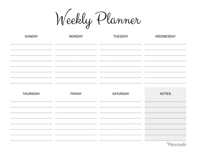 Free Printable Weekly Calendar Template