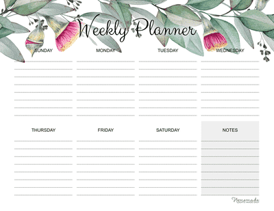 Free Printable Weekly Calendar Template