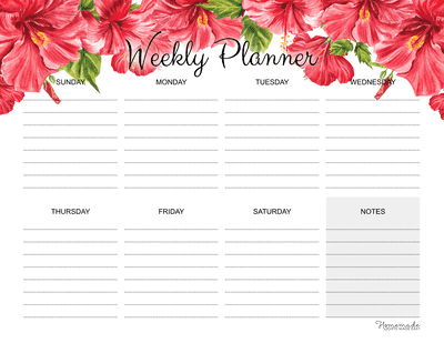 Free Printable Weekly Calendar Template