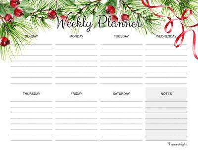 Free Printable Weekly Calendar Template