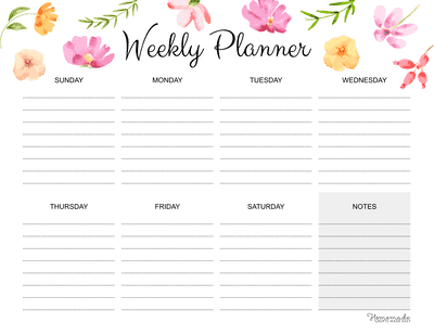 Free Printable Weekly Calendar Template