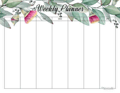 Free Printable Weekly Calendar Template