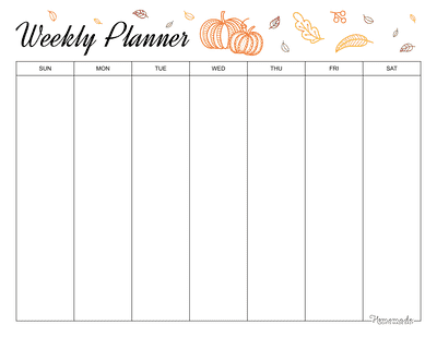 Free Printable Weekly Calendar Template