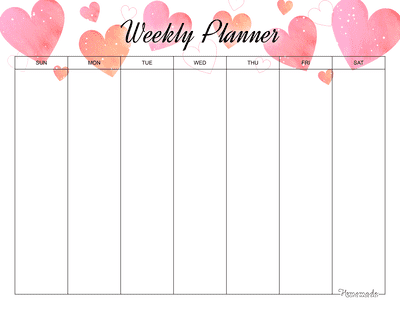 Free Printable Weekly Calendar Template