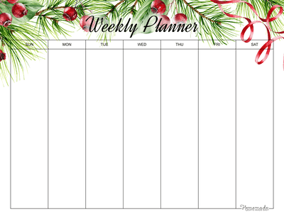 Free Printable Weekly Calendar Template