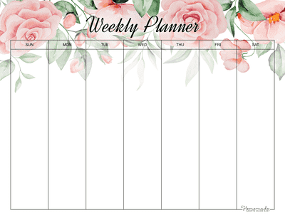 Free Printable Weekly Calendar Template